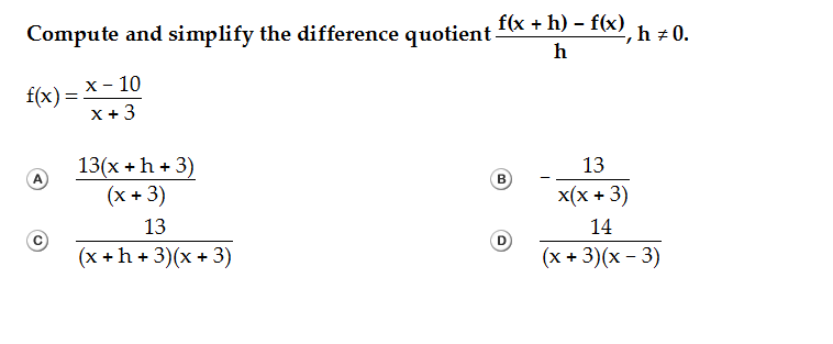 Solved Compute and simplify the difference quotient | Chegg.com