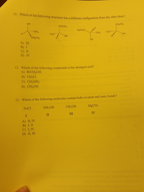 Solved Which of the following structures has a different | Chegg.com