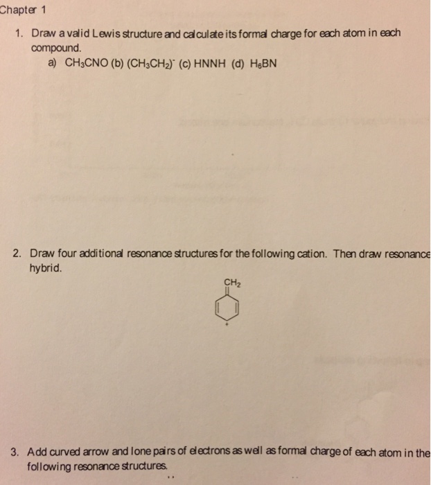 Solved Draw a valid Lewis structure and calculate its formal | Chegg.com