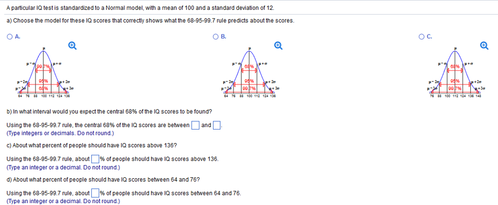Solved A particular IQ test is standardized to a Normal | Chegg.com
