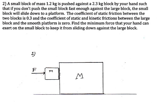 Solved A small block of mass 1.2 kg is pushed against a 2.3 | Chegg.com