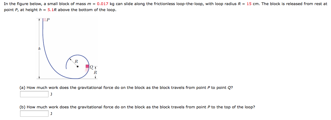 Solved In the figure below, a small block of mass m = 0.017 | Chegg.com