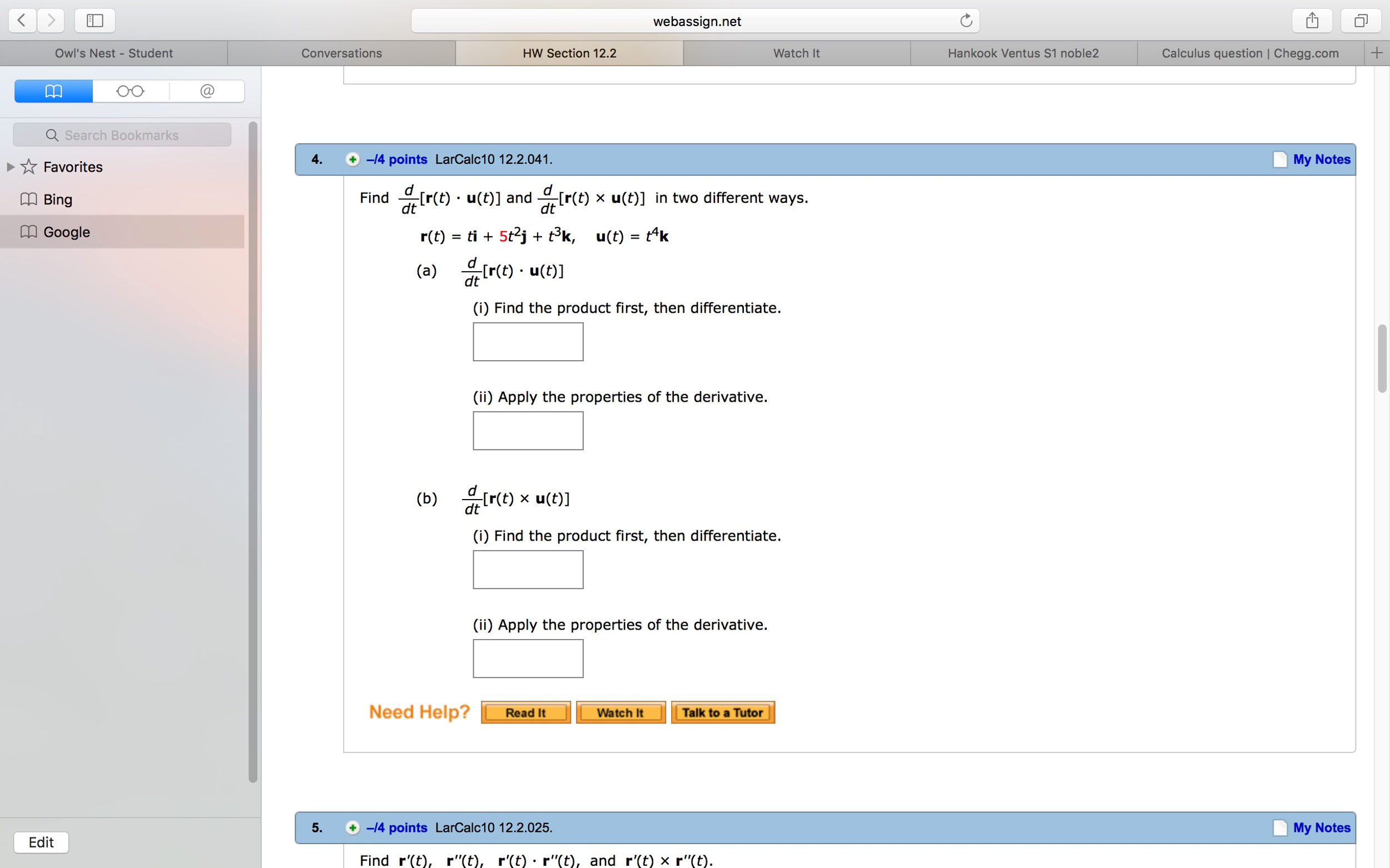Solved Find d/dt [r(t) middot u(t)] and d/dt [r(t) times | Chegg.com