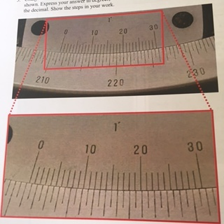 Solved Using the two photos of the vernier scale on the | Chegg.com