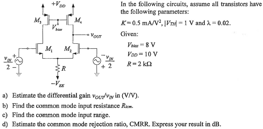Solved In the following circuits, assume all transistors | Chegg.com