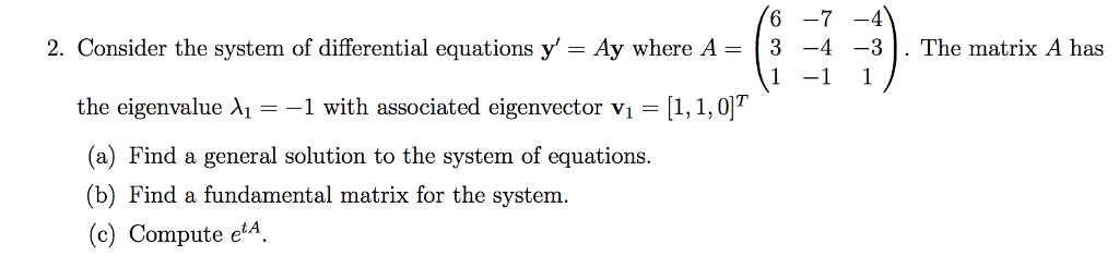Solved 2. Consider the system of differential equations y- | Chegg.com
