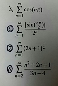 Solved Σ ) cos (nπ |since nπ sin(꼭 0 Σ(2n +1)! n= n2 +2n+1 | Chegg.com