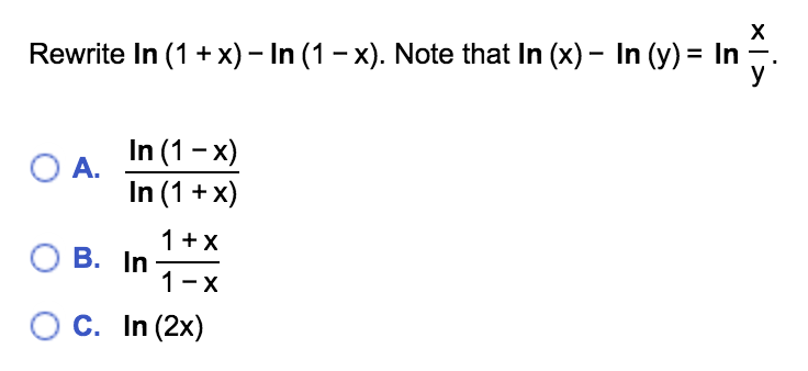 Solved Replace x by minusx in the Taylor series for ln left | Chegg.com