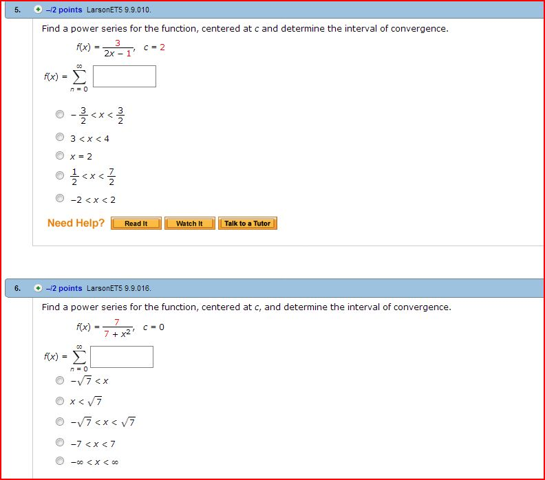 Solved Find A Power Series For The Function Centered At C