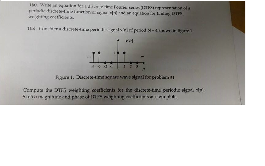 Solved a). Write an equation for a discrete-time Fourier | Chegg.com