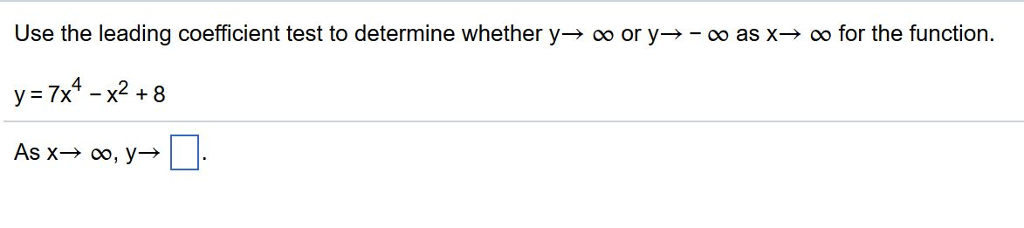 Solved Use the leading coefficient test to determine whether | Chegg.com