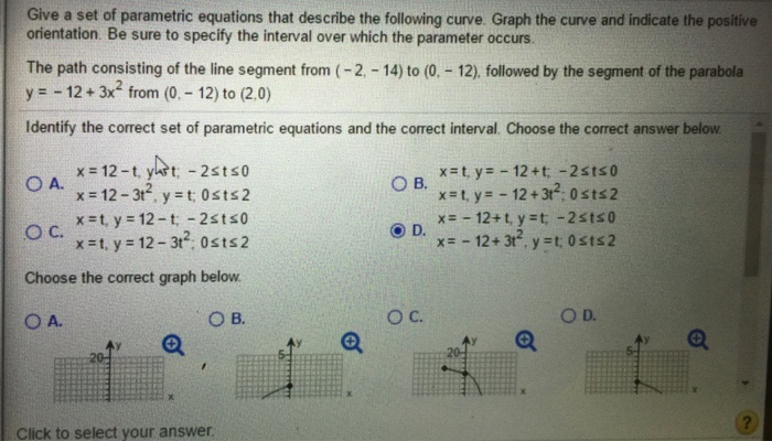Solved Give a set of parametric equations that describe the | Chegg.com