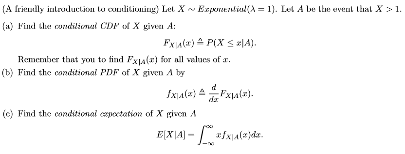 Solved A friendly introduction to conditioning) Let | Chegg.com