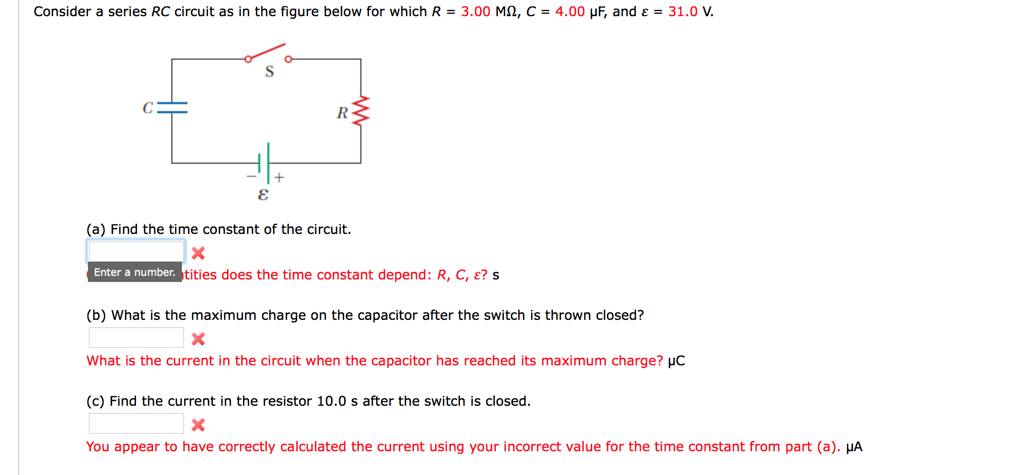 Solved Consider a series RC circuit as in the figure below | Chegg.com
