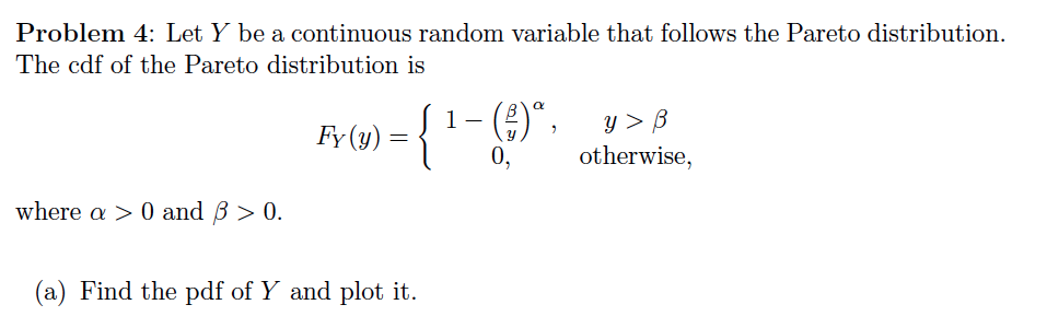Problem 4: Let Y be a continuous random variable that | Chegg.com