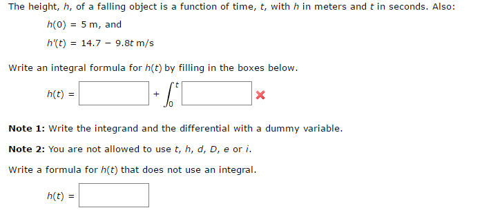 Solved The height, h, of a falling object is a function of | Chegg.com