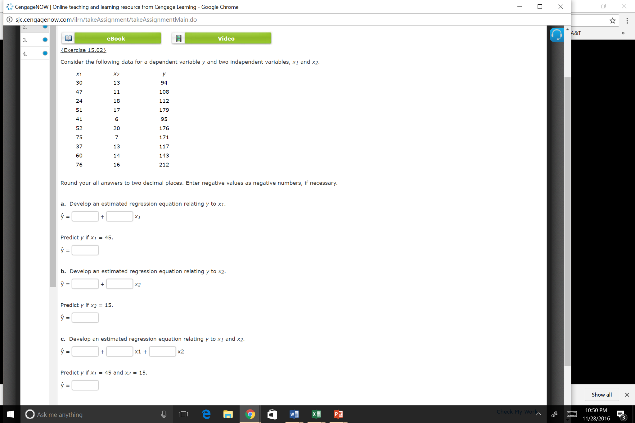Solved Consider the following data for a dependent variable | Chegg.com
