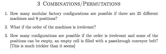 Solved How many modular factory configurations are possible | Chegg.com