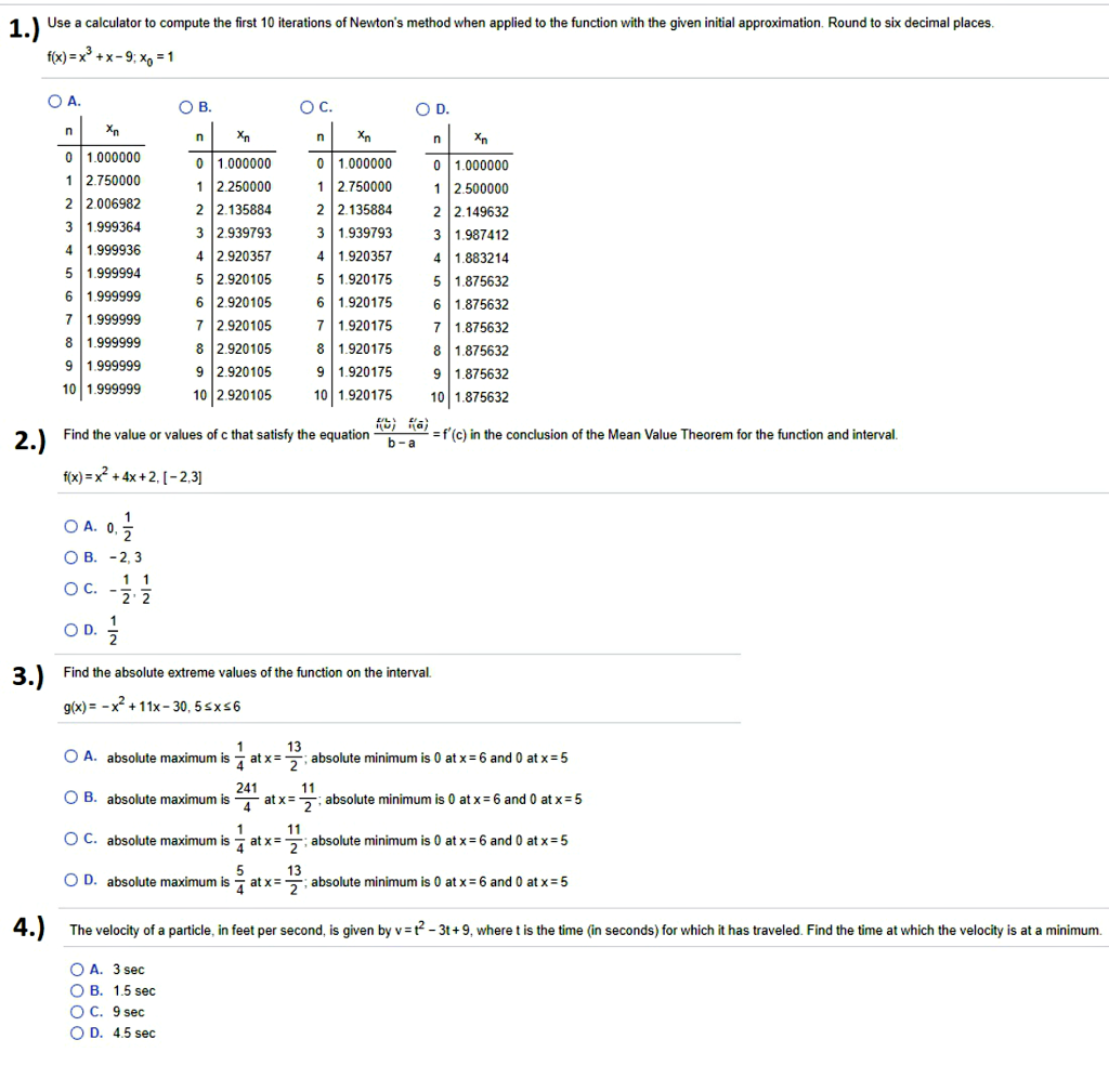 Solved 1.) use a calculator to compute the first 10 | Chegg.com