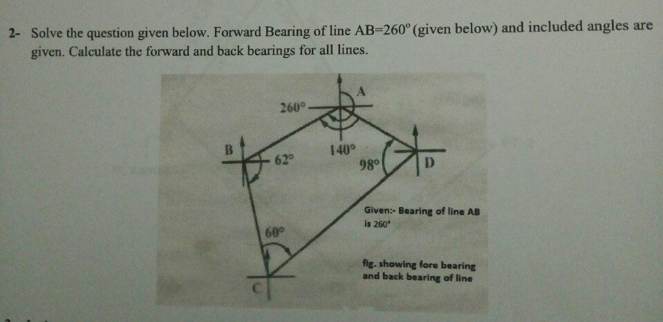 Solved Solve the question given below. Forward Bearing of | Chegg.com