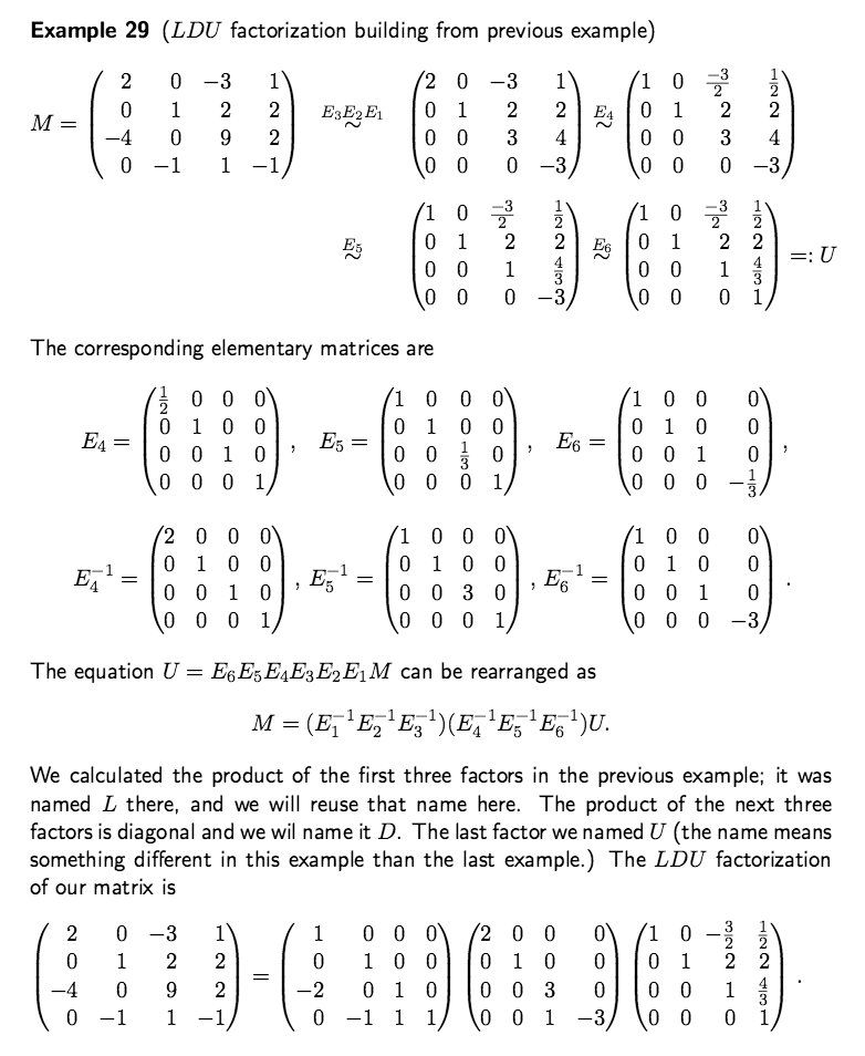 Solved Example 28 (LU factorization) 20 -31 20 -31 0 22E0 22 | Chegg.com