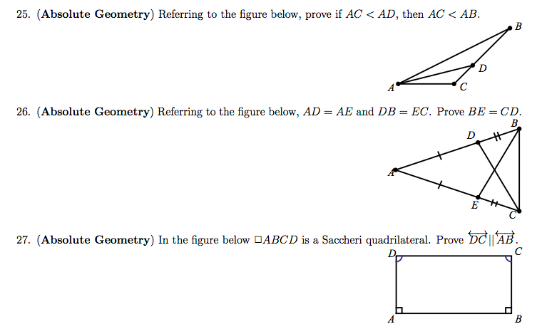 Solved 25. (Absolute Geometry) Referring to the figure | Chegg.com