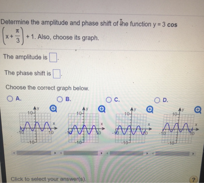 Solved Determine the amplitude and phase shift of the | Chegg.com