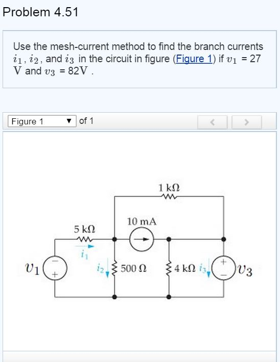 Solved Problem 4.51 Use the mesh-current method to find the | Chegg.com