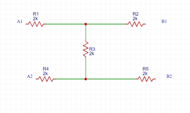 Solved R2 2k R1 B1 A 2k R3 2k 6 R5 2k R4 B2 A2、2k | Chegg.com