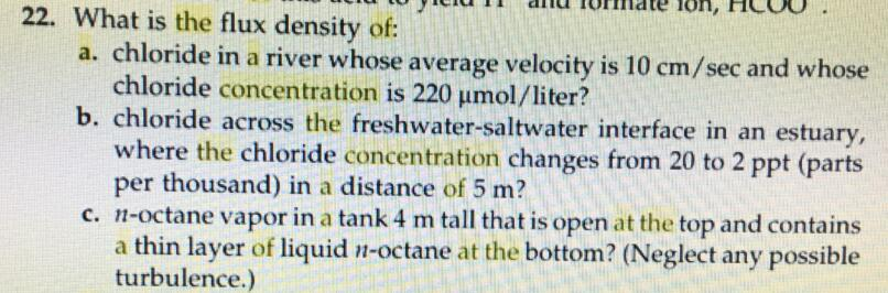 Solved What is the flux density of: chloride concentration | Chegg.com