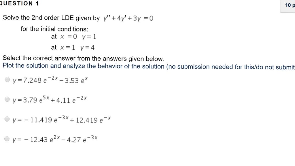 Solved Solve the 2nd order LDE given by y" + 4y' + 3y' = 0 | Chegg.com