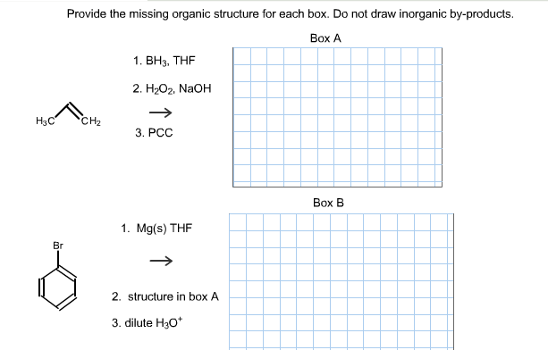 Solved Provide the missing organic structure for each box. | Chegg.com