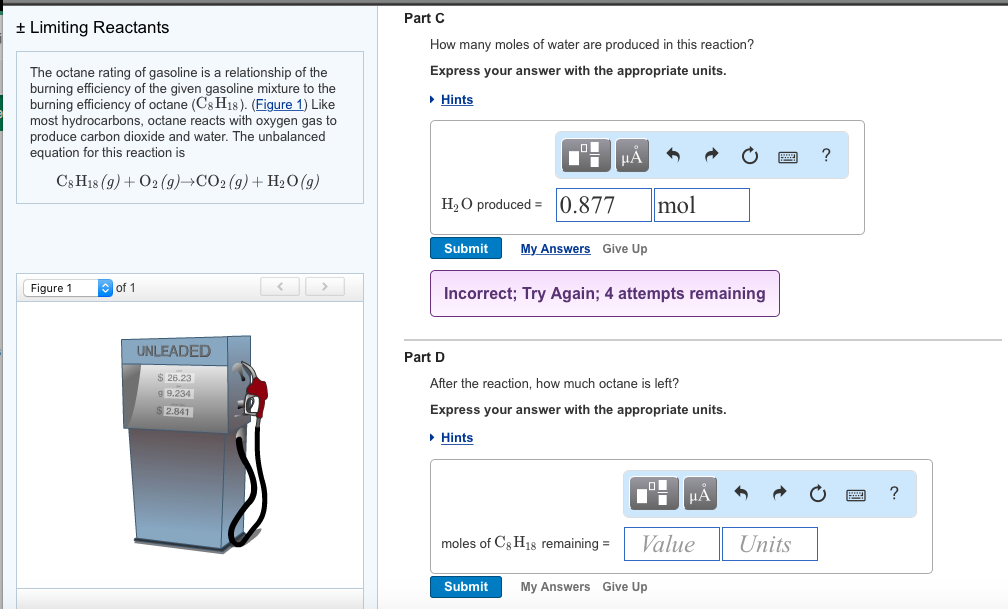 Solved The octane rating of gasoline is a relationship of | Chegg.com