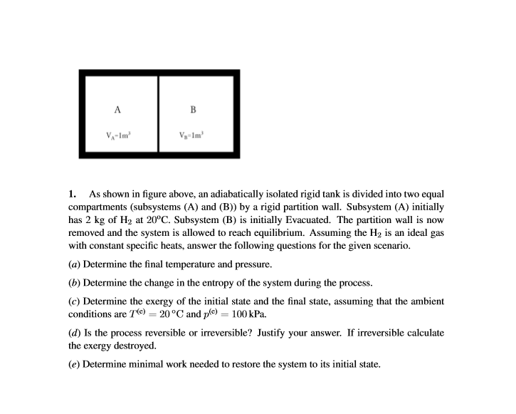 Solved 1. As shown in figure above, an adiabatically | Chegg.com