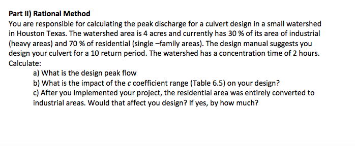 Solved Part II) Rational Method You are responsible for | Chegg.com