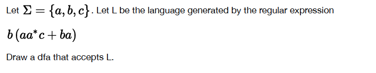 Solved Let sigma = {a, b, c}. Let L be the language | Chegg.com