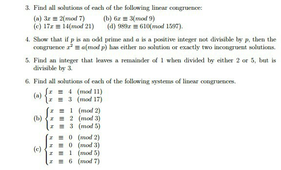 Solved 3. Find all solutions of each of the following linear | Chegg.com