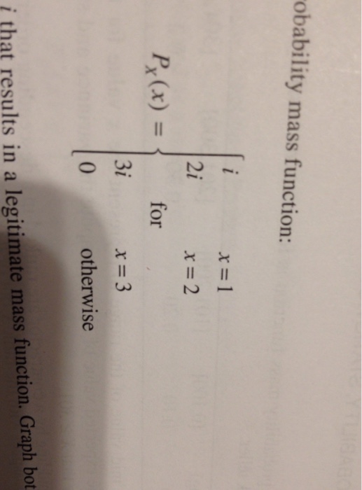 Solved For the following probability mass function, | Chegg.com