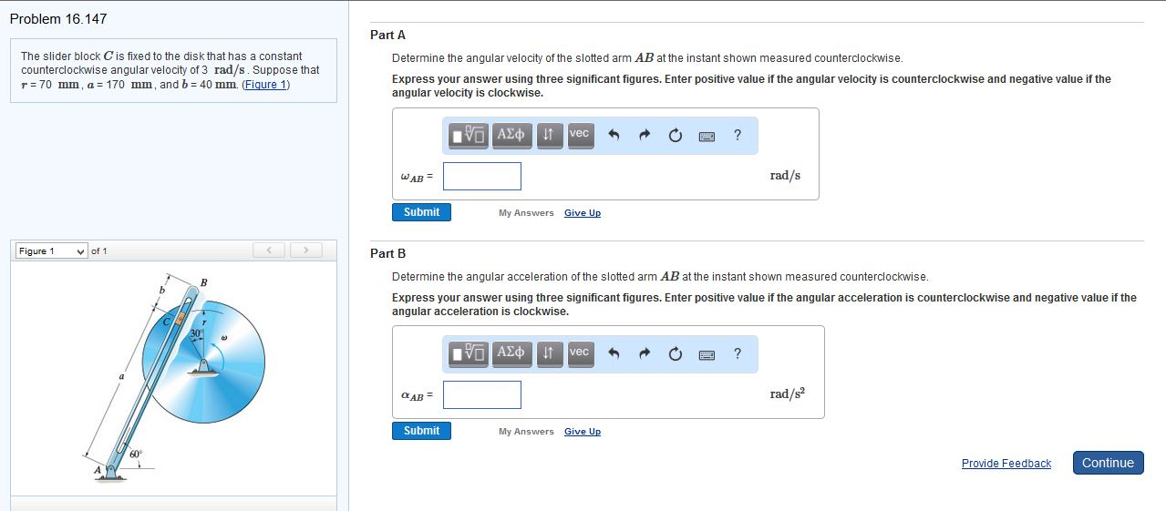 Solved The slider block C is fixed to the disk that has a | Chegg.com