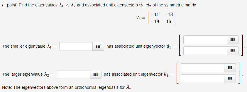 Solved Find the eigenvalues lambda_1