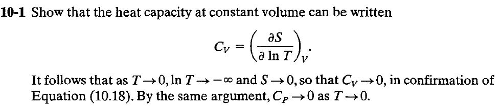 Solved Show that the heat capacity at constant volume can be | Chegg.com