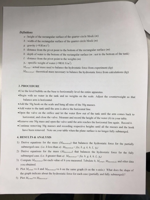 Solved CVEN-3313 Theoretical Fluid Mechanics Experiment#1 : | Chegg.com