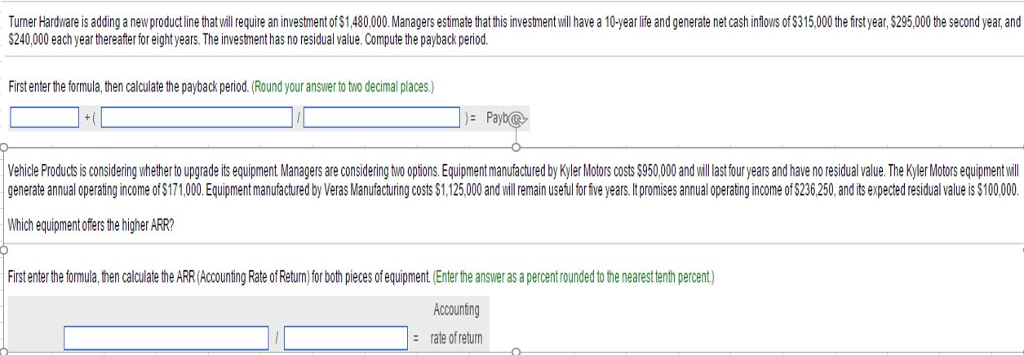 Solved Turner Hardware is adding a new product line that | Chegg.com
