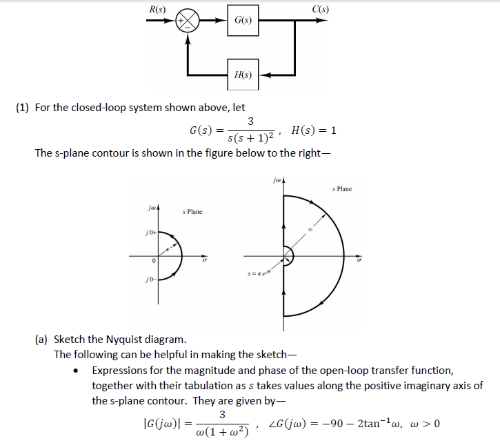 Solved 1 For The Closed Loop System Shown Above Let G S