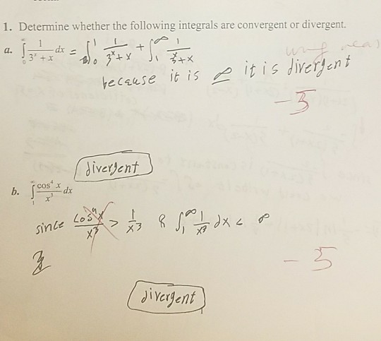 Solved Determine whether the following integrals are | Chegg.com