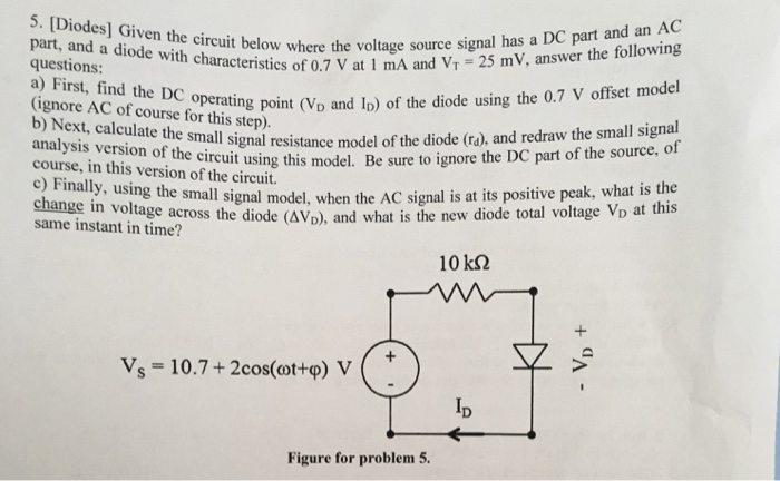 Solved Given the circuit below where the voltage source | Chegg.com