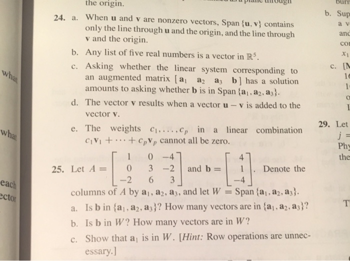 Solved When u and v are nonzero vectors. Span {u, v} | Chegg.com
