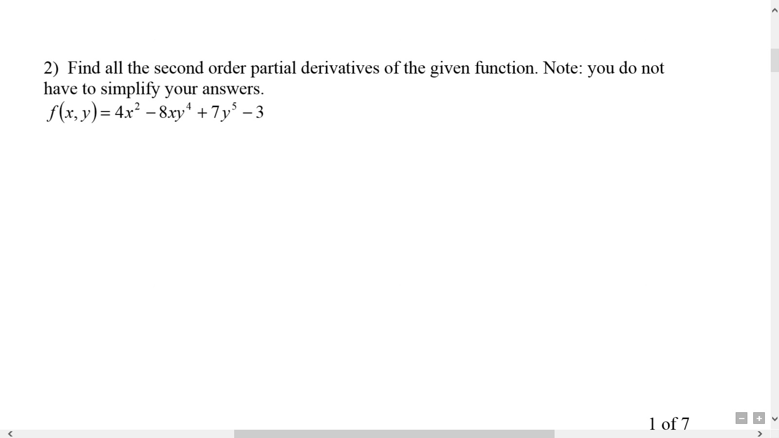 Solved Find All The Second Order Partial Derivatives Of The