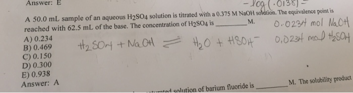 Solved A 50.0 mL sample of an aqueous H_2SO_4 solution is | Chegg.com