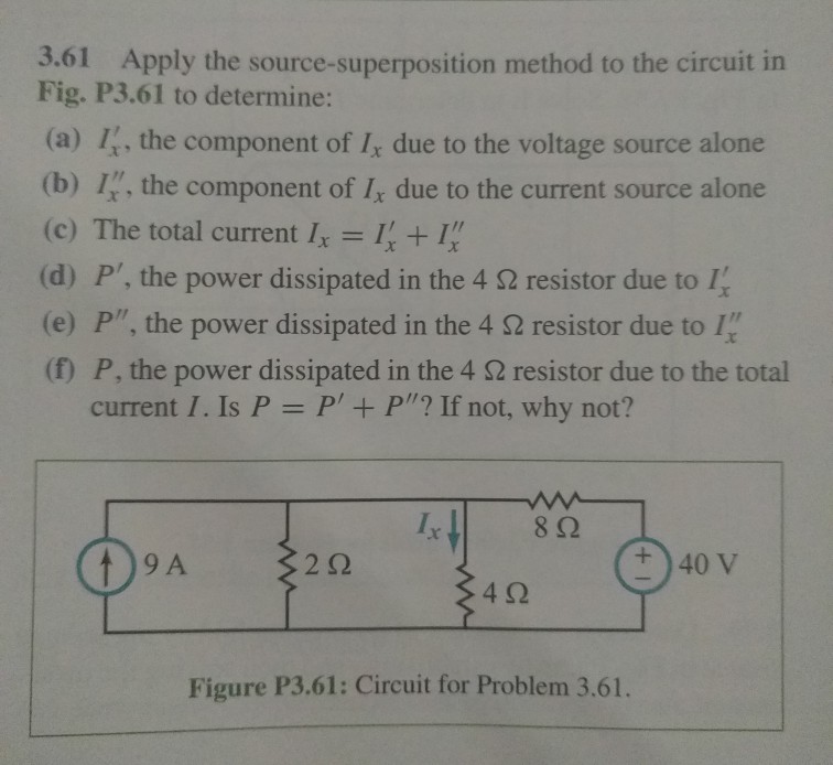 Solved Apply the source-superposition method to the circuit | Chegg.com